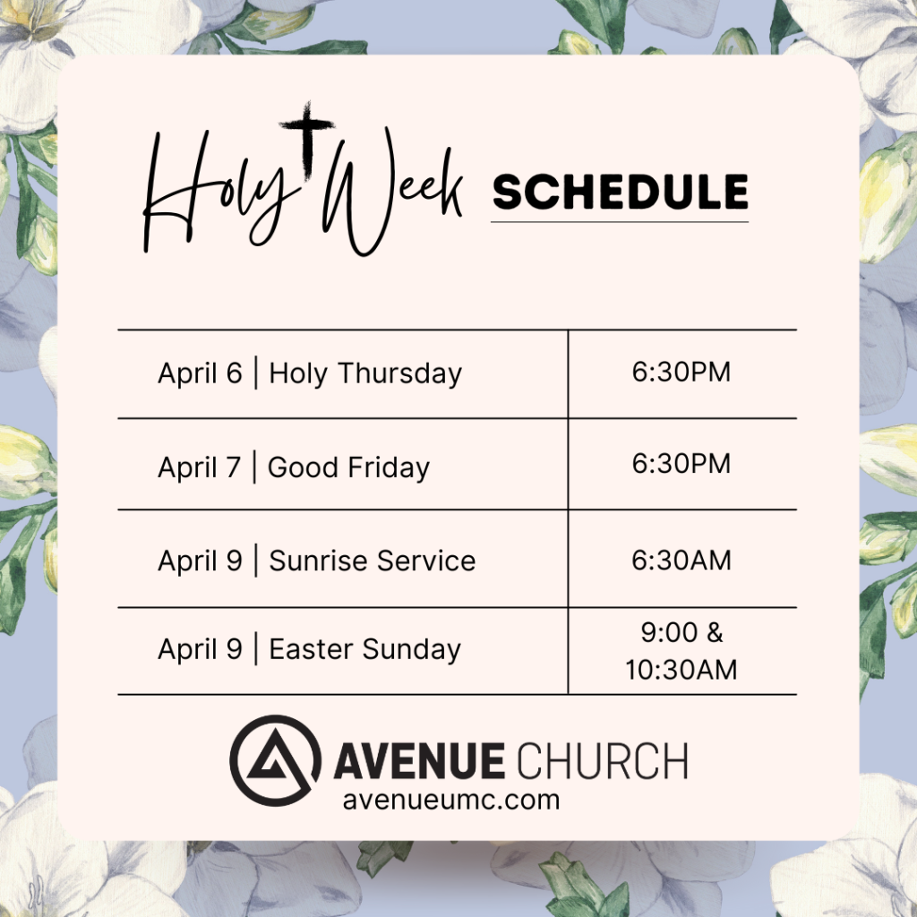 blue-and-white-floral-holy-week-schedule - Avenue United Methodist ...